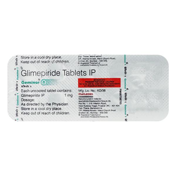 Geminor 1mg Tablet 10'S : Price, Uses, Side Effects | Netmeds