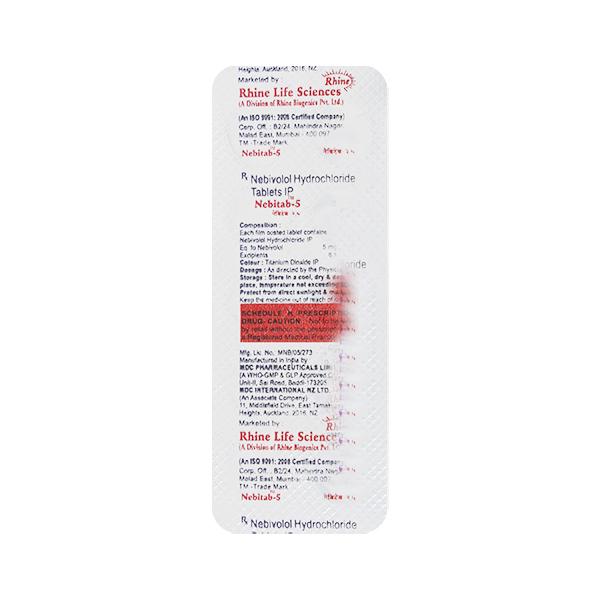 NEBITAB 5mg Tablet 10's : Price, Uses, Side Effects | Netmeds