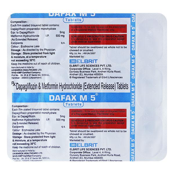 DAFAX M 5 Tablet 15's : Price, Uses, Side Effects | Netmeds