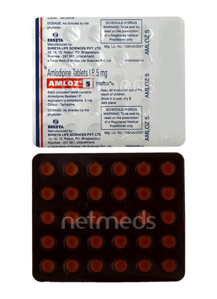 Amloz 5mg Tablet 30'S : Price, Uses, Side Effects | Netmeds