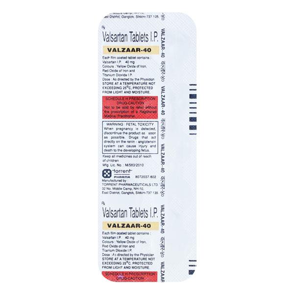 Valzaar 40mg Tablet 10'S : Price, Uses, Side Effects | Netmeds