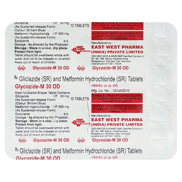 Glycozide M OD 30mg Tablet 10'S : Price, Uses, Side Effects | Netmeds