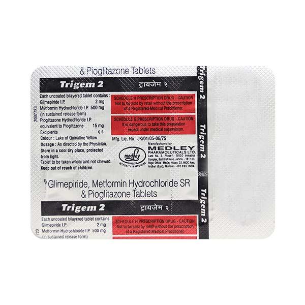 Trigem 2mg Tablet 10'S : Price, Uses, Side Effects | Netmeds