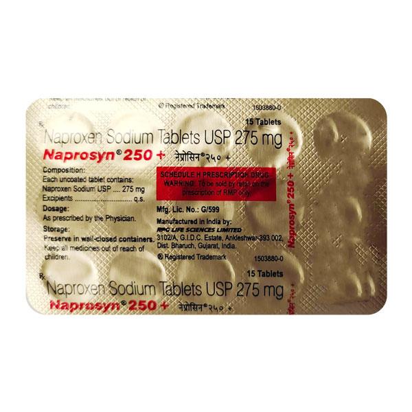 NAPROSYN 250 + Tablet 15's Price, Uses, Side effects, Substitutes | Netmeds