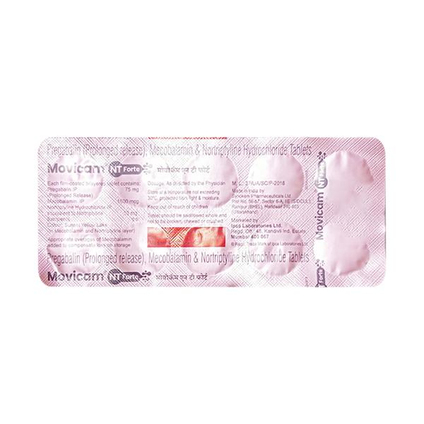 Buy MOVICAM NT FORTE Tablet 10's Online | Netmeds