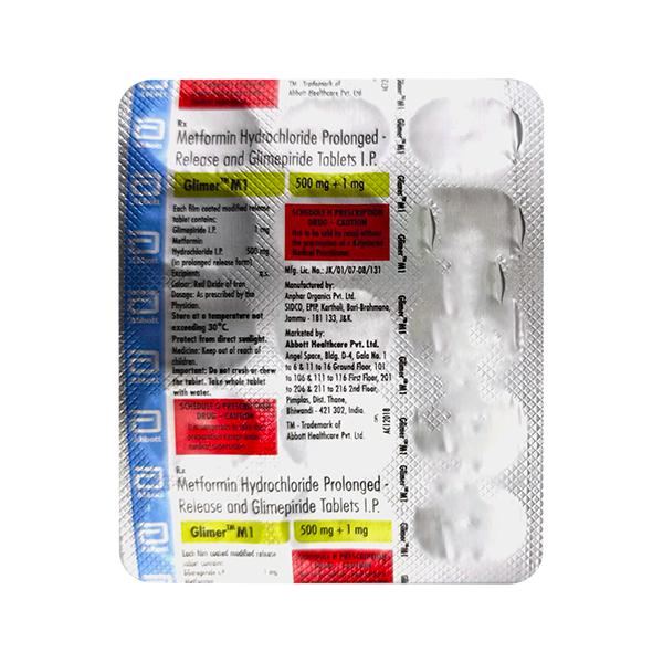 Buy GLIMER M1 Tablet 15's Online at Upto 25% OFF | Netmeds