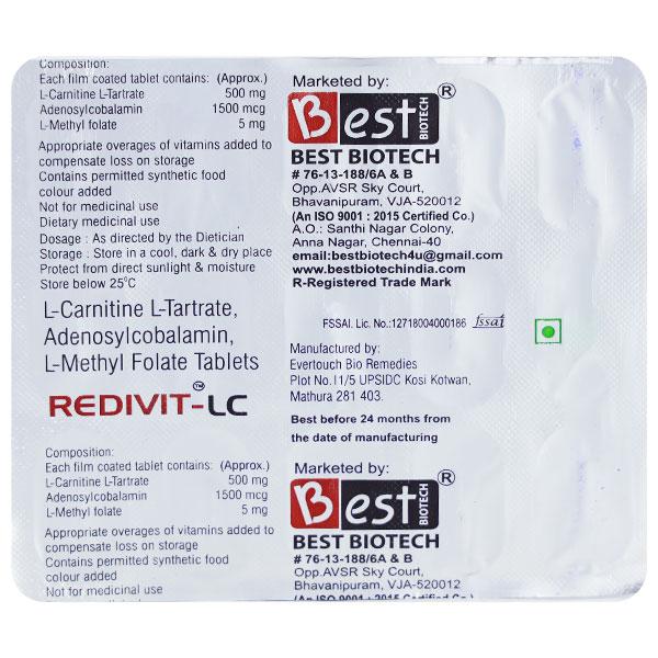 REDIVIT LC Tablet 15's Price, Uses, Side effects, Substitutes | Netmeds