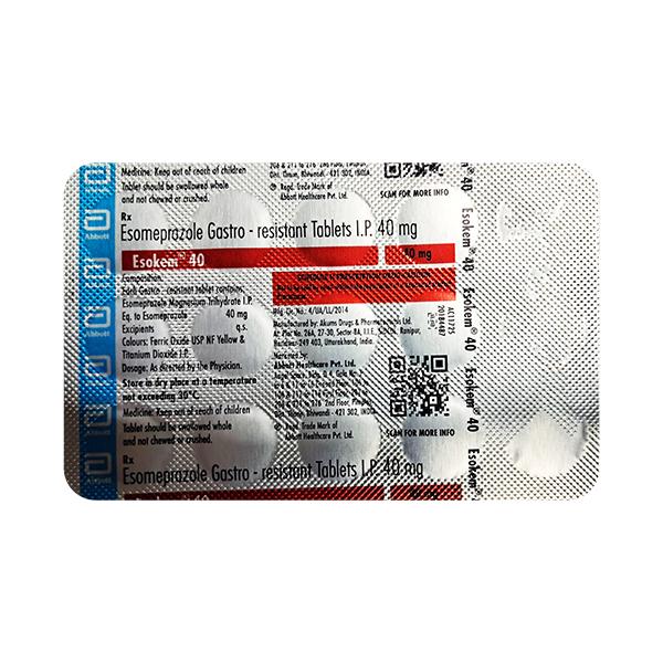 Buy ESOKEM 40 Tablet 15's Online at Upto 25% OFF | Netmeds