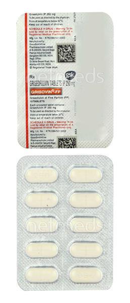 Grisovin FP 250mg Tablet 10'S : Uses, Side Effects, Price | Netmeds