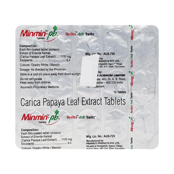 Buy Minmin PB Tablet 15'S Online at Upto 25% OFF | Netmeds