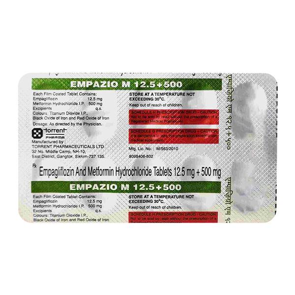 Buy EMPAZIO M 12.5+500 Tablet 10's Online | Netmeds
