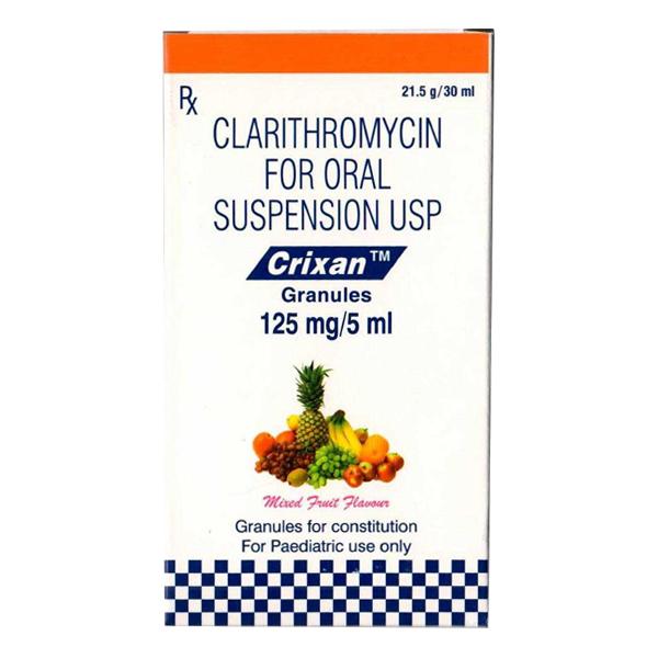 Buy Crixan Granules 125mg Mixed fruit Flavour Suspension 30ml Online at ...