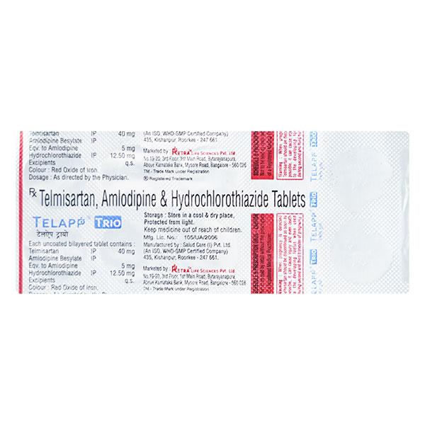 TELAPP TRIO 40mg Tablet 10's : Price, Uses, Side Effects | Netmeds