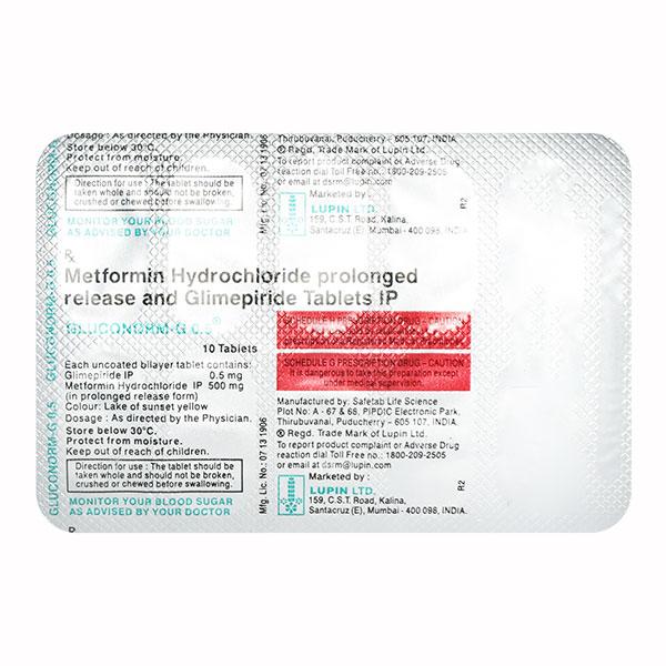 Gluconorm G 0.5mg Tablet 10'S : Price, Uses, Side Effects | Netmeds