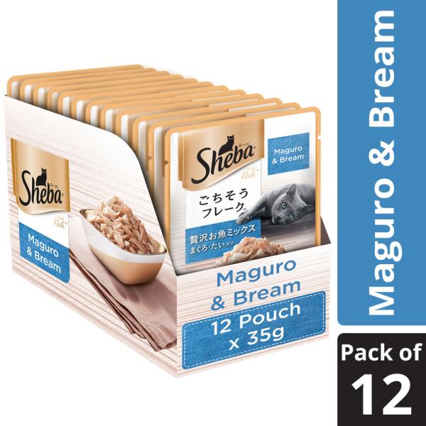 Sheba Feast of Flakes for Cats - Sheba Fish Mix Maguro & Bream (Pack of ...