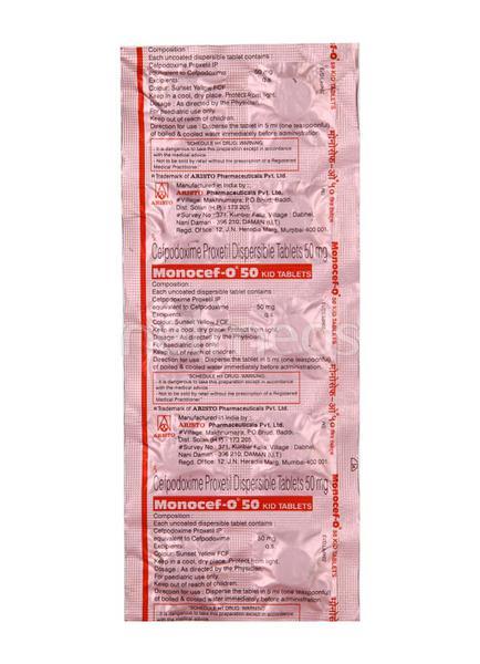 Monocef O Kid 50 Tablet 10'S : Price, Uses, Side Effects | Netmeds