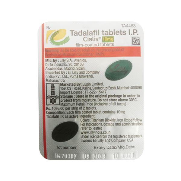 Buy Cialis 10mg Tablet 2'S Online at Upto 25% OFF | Netmeds