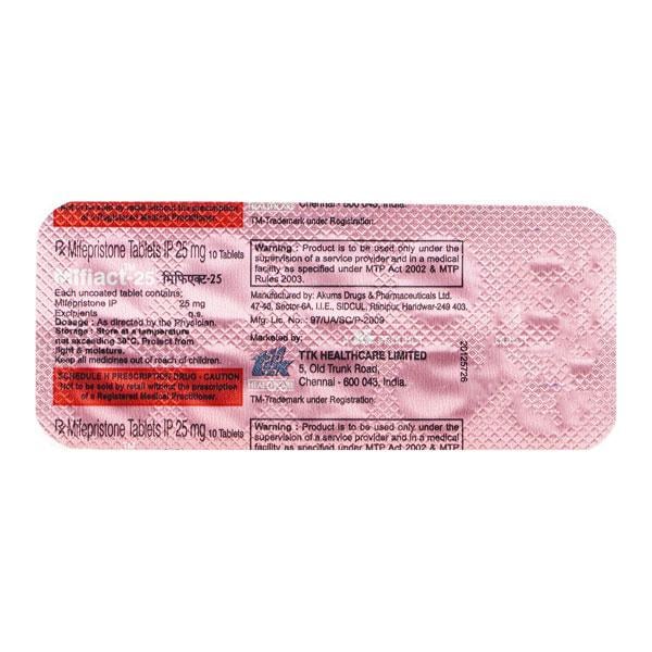 Mifiact 25mg Tablet 10'S - Price, Uses, Side Effects, and Substitutes ...