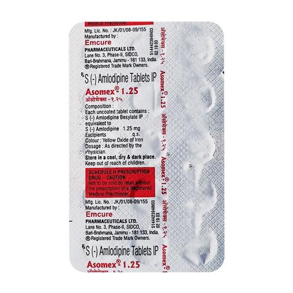Asomex 1.25mg Tablet 15'S : Price, Uses, Side Effects | Netmeds