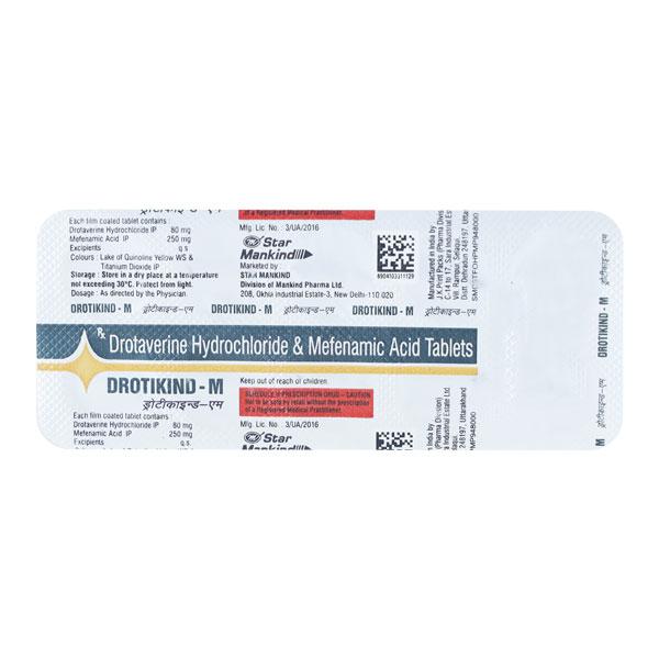 Drotikind M Tablet 10'S Price, Uses, Side effects, Substitutes | Netmeds