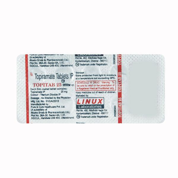 Topitab 25mg Tablet 10'S Price, Uses, Side effects, Substitutes | Netmeds