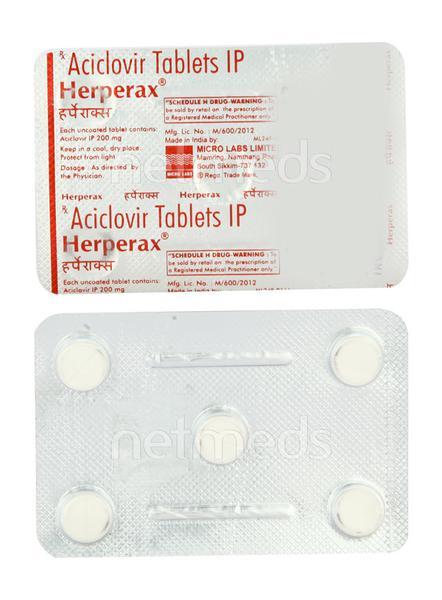 Buy Herperax 200mg Tablet 5'S Online at Upto 25% OFF | Netmeds