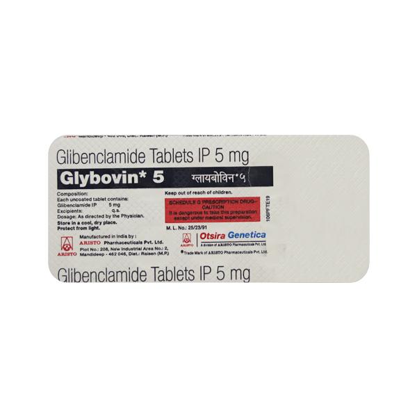 Glybovin 5mg Tablet 10'S : Price, Uses, Side Effects | Netmeds