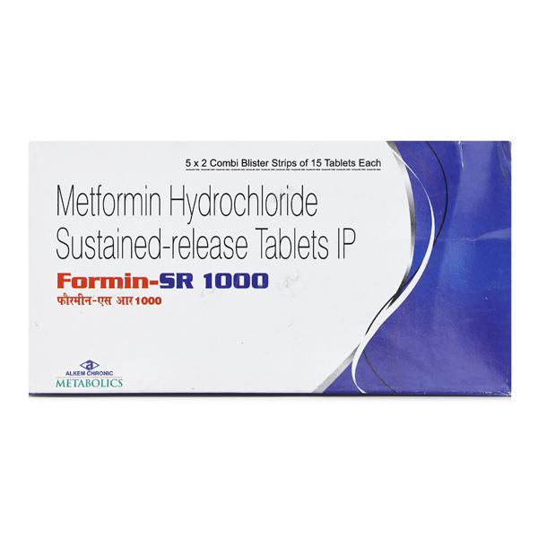 Formin SR 1000mg Tablet 15'S : Price, Uses, Side Effects | Netmeds