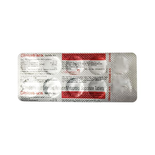 Cilnicab Beta 10/50mg Tablet 10'S : Price, Uses, Side Effects | Netmeds