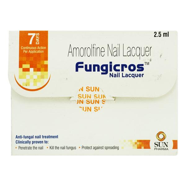 FUNGICROS Nail Lacquer 2.5ml Price, Uses, Side effects, Substitutes ...