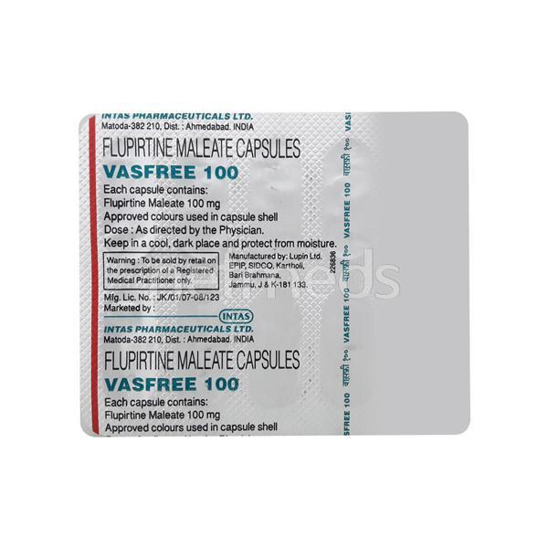 Vasfree 100mg Capsule 10'S Price, Uses, Side effects, Substitutes | Netmeds