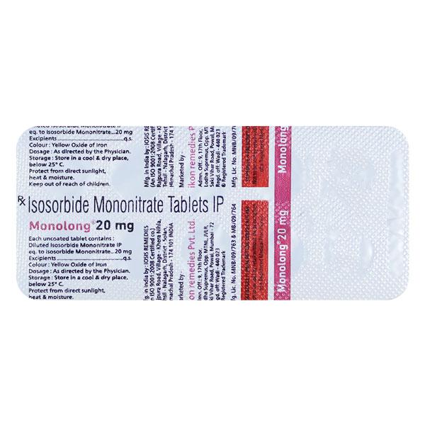 MONOLONG 20mg Tablet 10's Price, Uses, Side effects, Substitutes | Netmeds