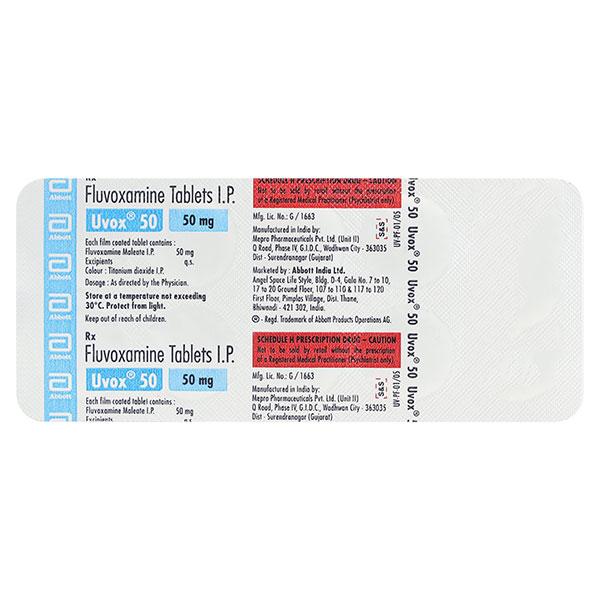 Uvox 50mg Tablet 10'S : Price, Uses, Side Effects | Netmeds