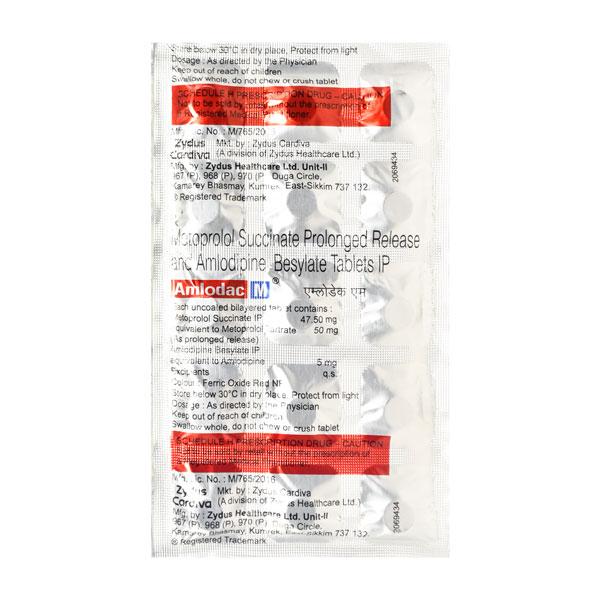 Amlodac M 50/5mg Tablet 15'S : Price, Uses, Side Effects | Netmeds