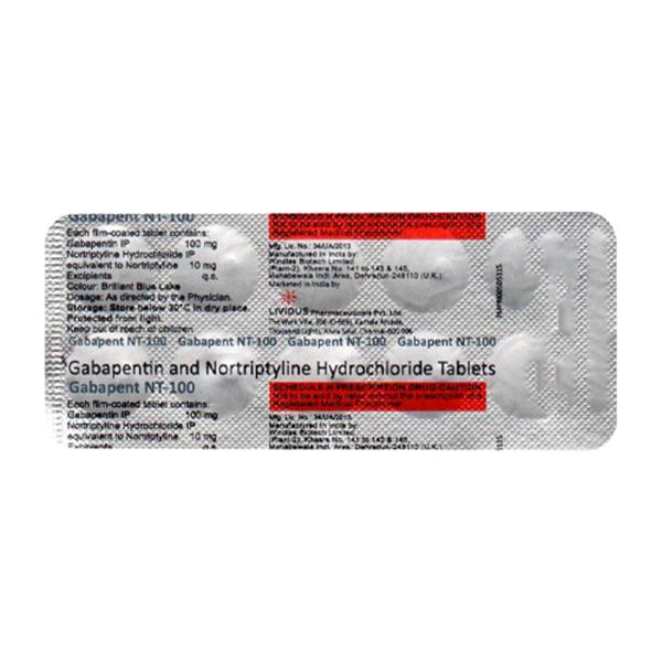 GABAPENT NT 100 Tablet 10's Price, Uses, Side effects, Substitutes ...