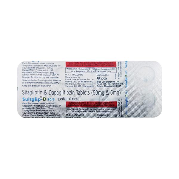 SUITGLIP D 50/5 Tablet 10's Price, Uses, Side effects, Substitutes ...