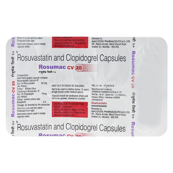 Rosumac CV 20mg Capsule 10'S Price, Uses, Side effects, Substitutes ...