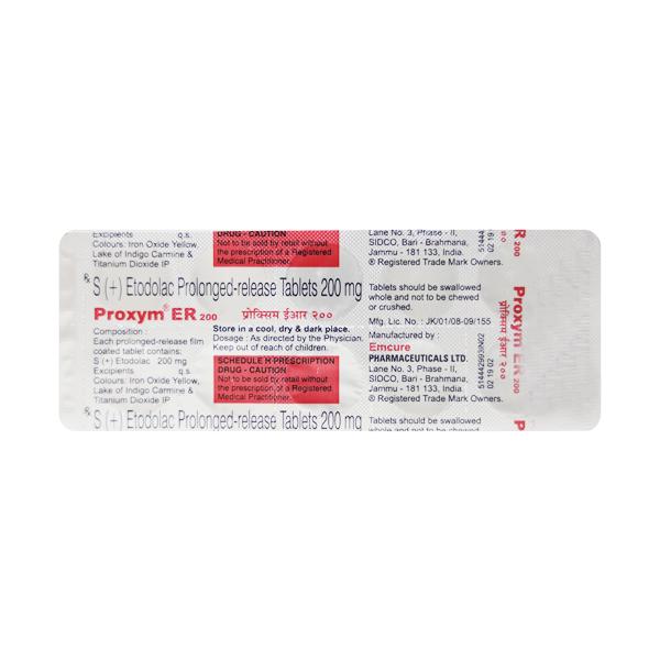 Proxym ER 200mg Tablet 10'S Price, Uses, Side effects, Substitutes ...