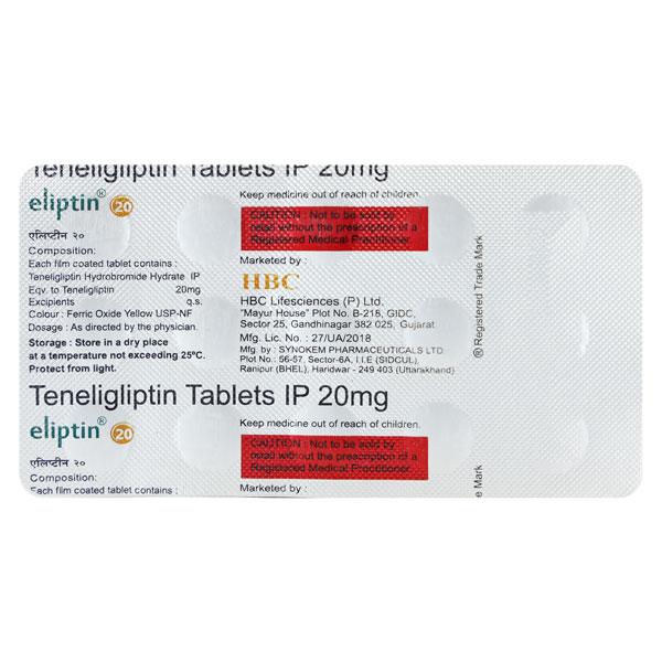 ELIPTIN 20 Tablet 15's : Price, Uses, Side Effects | Netmeds