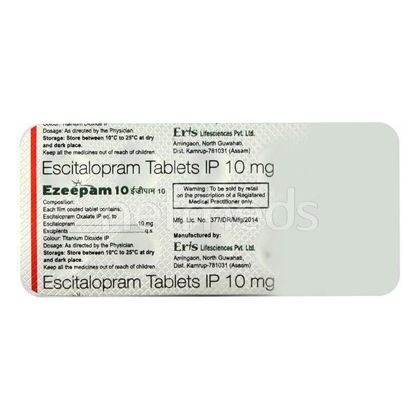 Ezeepam 10mg Tablet 10'S : Price, Uses, Side Effects | Netmeds