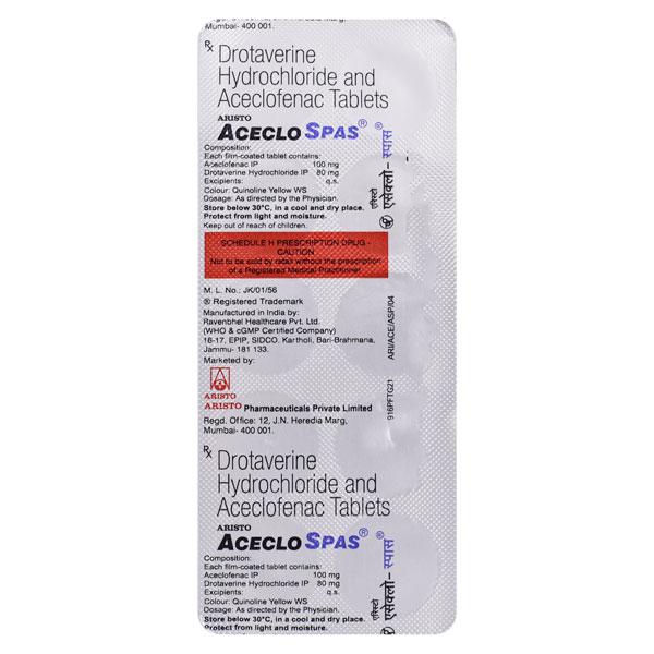 Aceclo Spas Tablet 10'S : Uses, Side Effects, Price | Netmeds