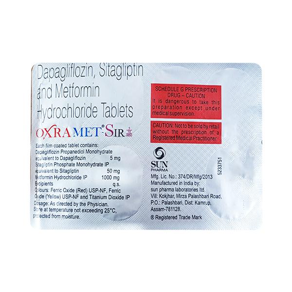 OXRAMET S IR 5/50/1000 Tablet 7's Price, Uses, Side effects ...
