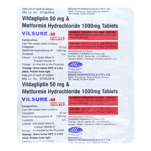 VILSURE M FORTE Tablet 15's : Price, Uses, Side Effects | Netmeds