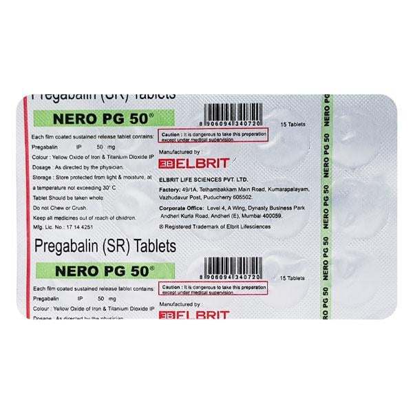 Buy NERO PG 50 Tablet 15's Online at Upto 25% OFF | Netmeds