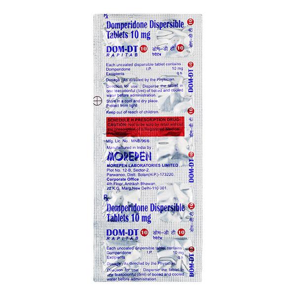 Buy DOM DT RAPITAB 10 Dispersible Tablet 10's Online at Upto 25% OFF ...