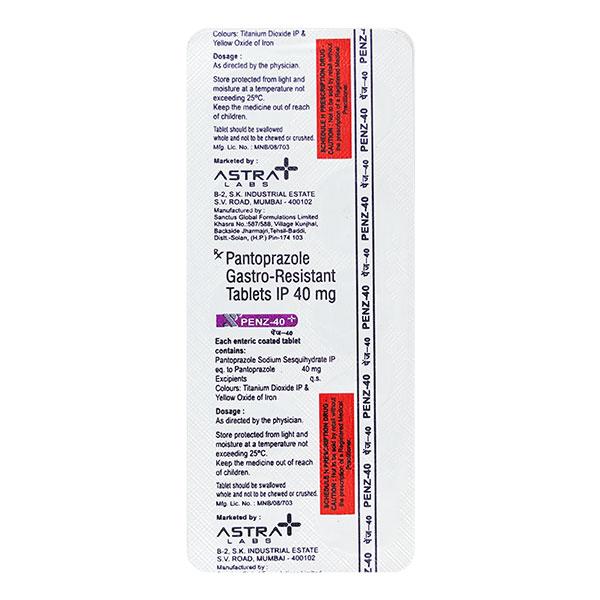 PENZ 40 Tablet 10's Price, Uses, Side effects, Substitutes | Netmeds