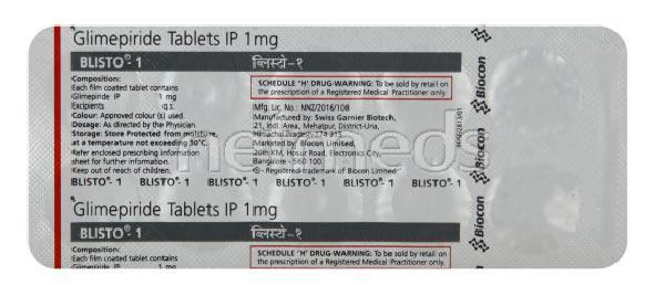 Blisto 1mg Tablet 10'S : Price, Uses, Side Effects | Netmeds