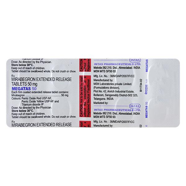 Megatas 50mg Tablet 10'S Price, Uses, Side effects, Substitutes | Netmeds