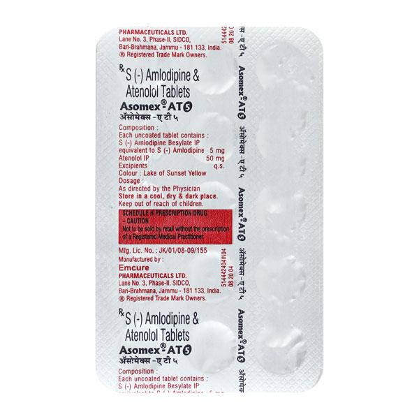 Asomex AT 5mg Tablet 15'S : Price, Uses, Side Effects | Netmeds