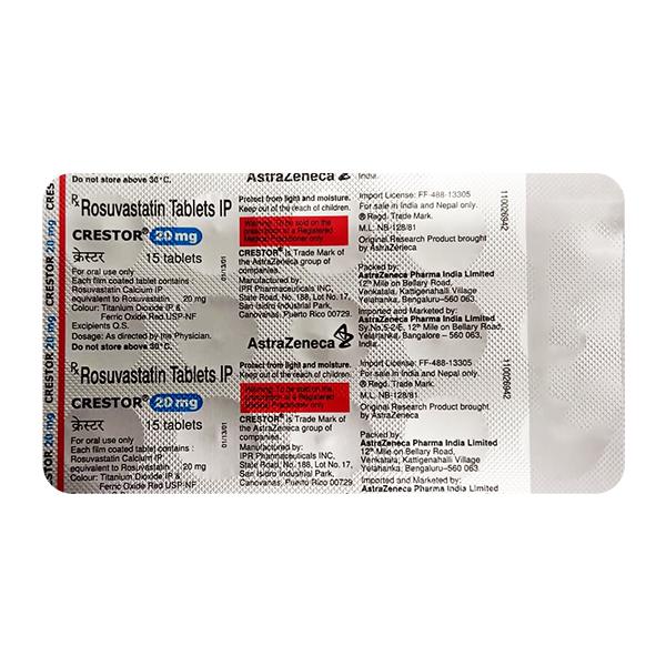CRESTOR 20mg Tablet 15's Price, Uses, Side effects, Substitutes | Netmeds